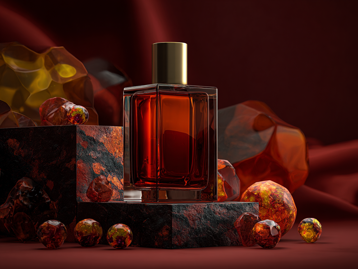 Black Gold Perfume — Cinematic Woodscape Product Scene Prompt
